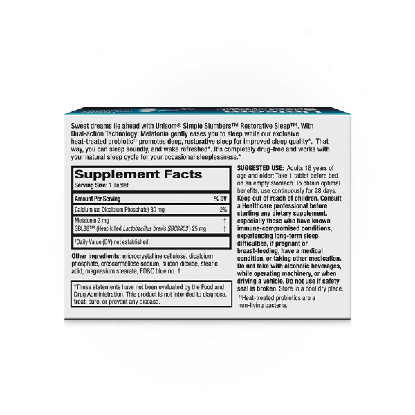 Simple Slumbers® Restorative Sleep™ Melatonin Tablets | Unisom®