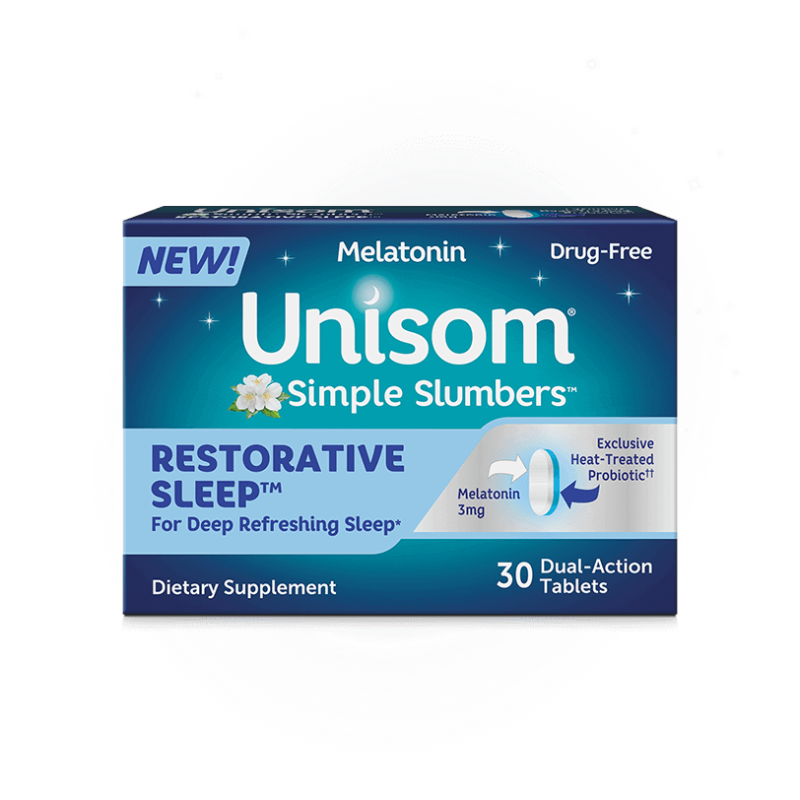 Simple Slumbers® Restorative Sleep™ Melatonin Tablets | Unisom®