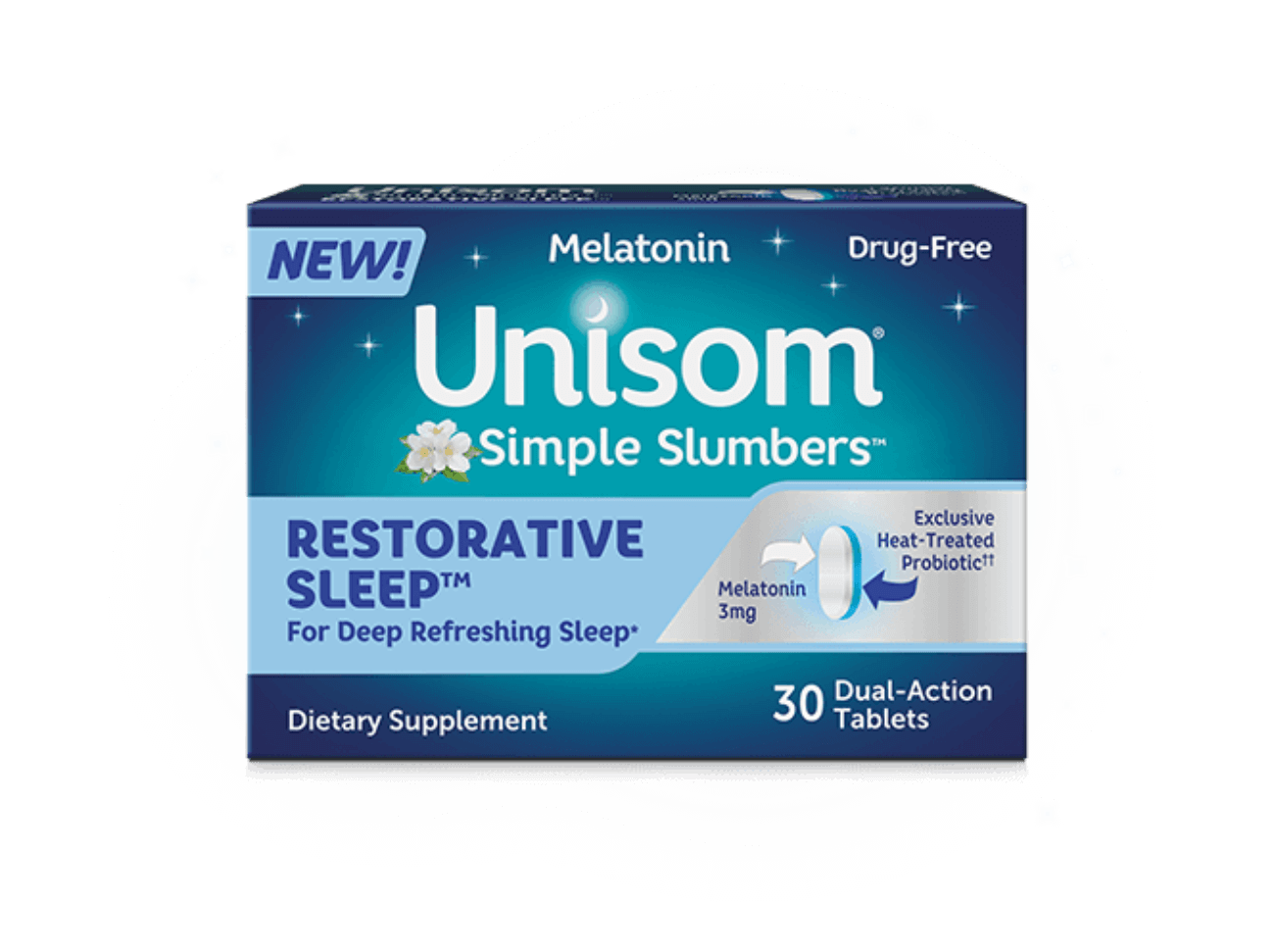 Simple Slumbers® Restorative Sleep™ Melatonin Tablets | Unisom®