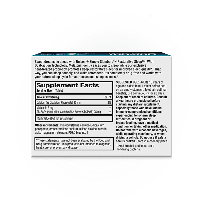 Simple Slumbers® Restorative Sleep™ Melatonin Tablets | Unisom®